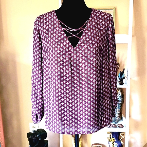 meraki | Tops | Pretty Print Blouse | Poshmark